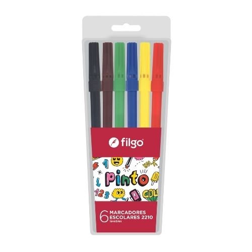 Marcadores Filgo x 6 colores - Vouchers Escolares